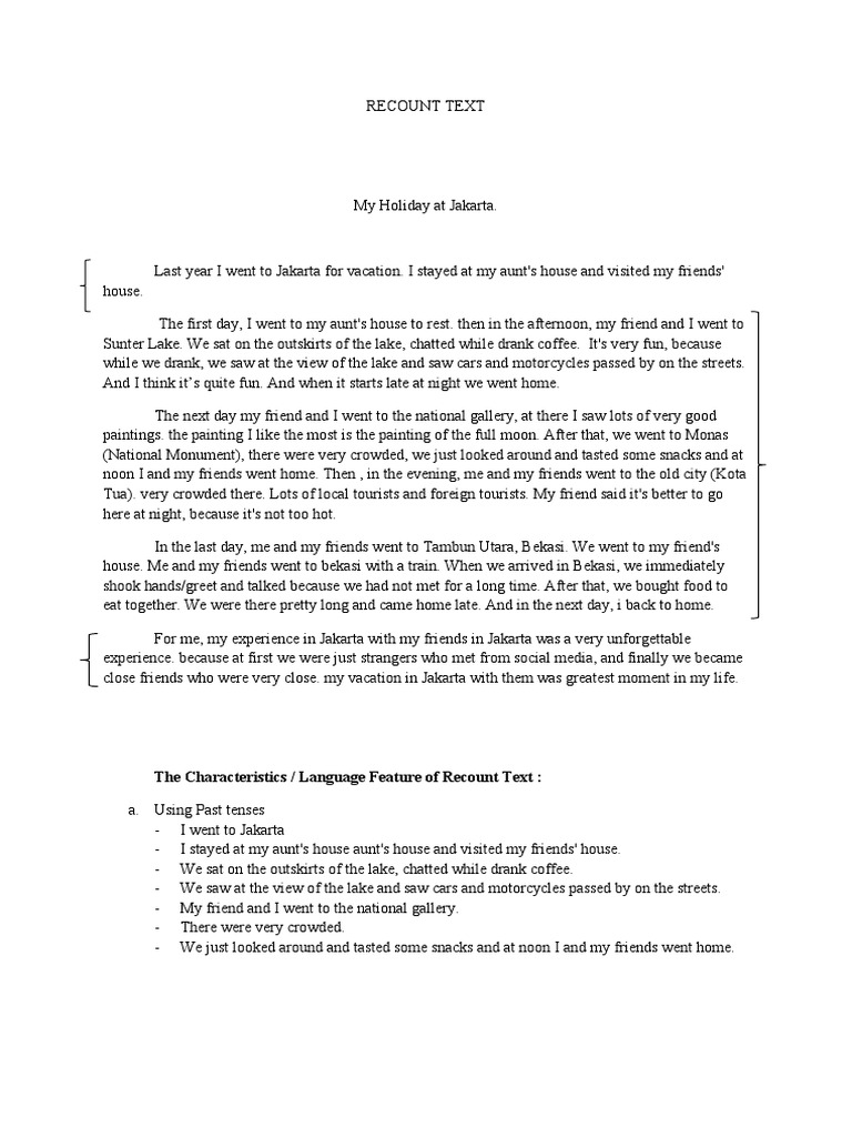 The Characteristics / Language Feature of Recount Text | PDF ...