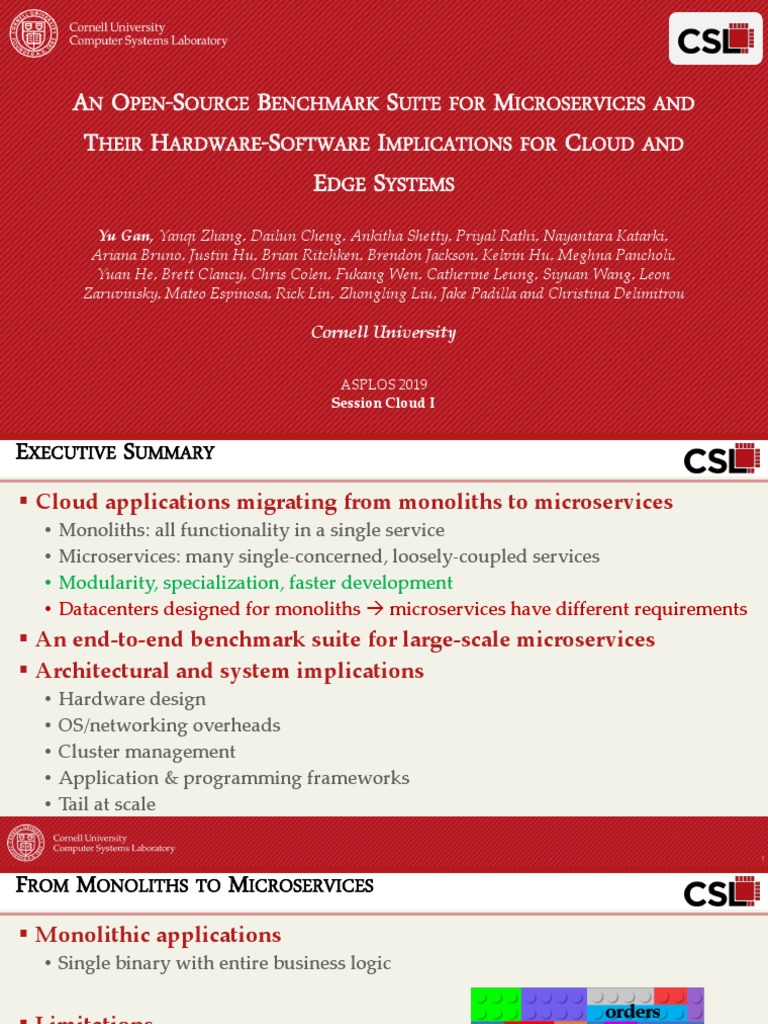 2019 Asplos Microservices Slides | PDF | Mongo Db | Cloud Computing