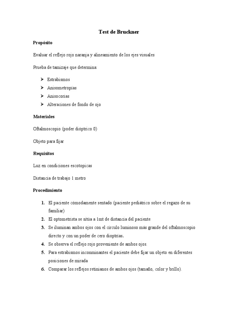 Test de Bruckner | PDF