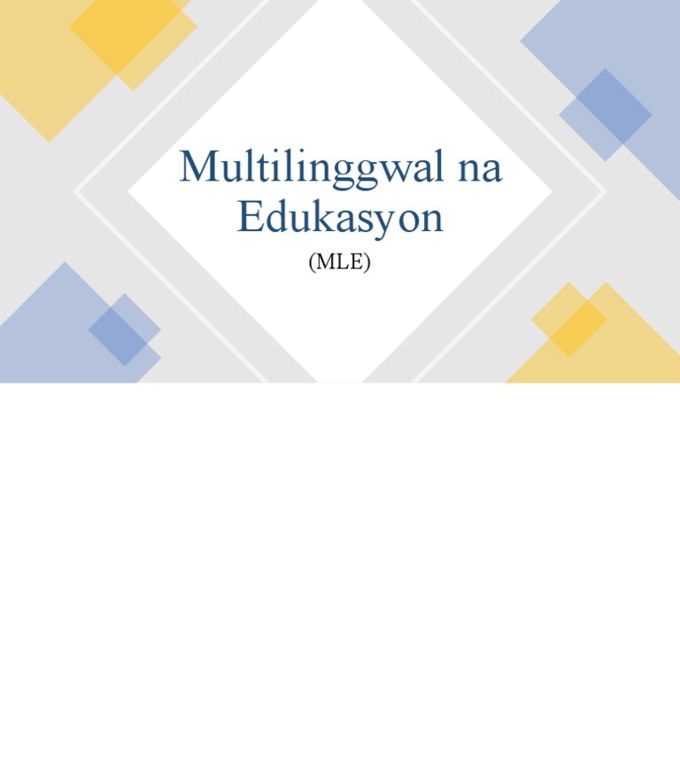 Multilinggwal Na Edukasyon | PDF