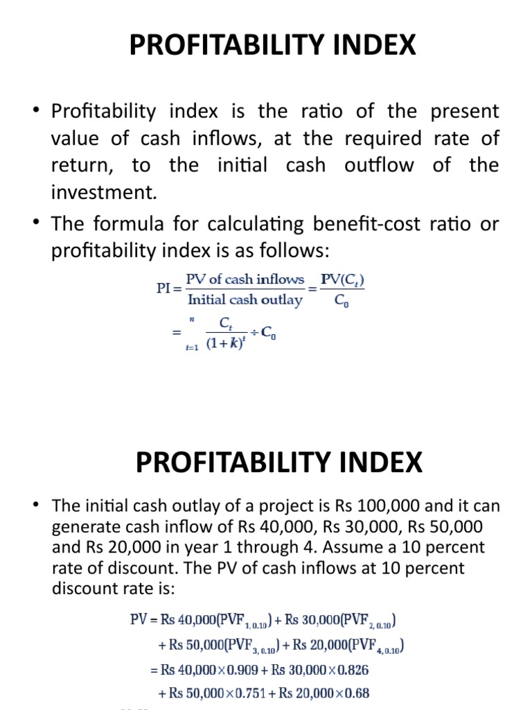 PROFITABILITY INDEX, Pay Back and ARR Methods | PDF | Net Present Value ...