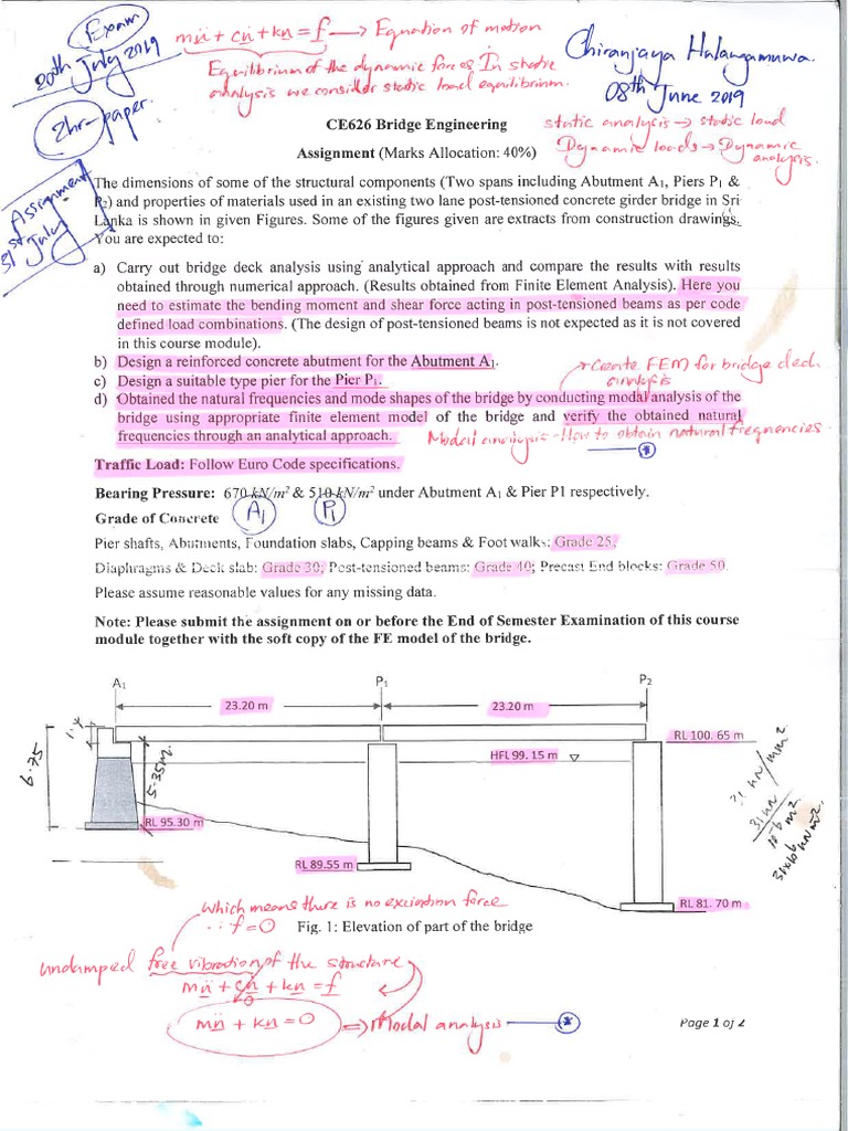 Bridge Engineering Assignment Question | PDF