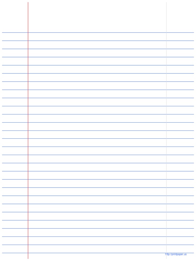 Printable Wide Ruled Notebook Paper | PDF