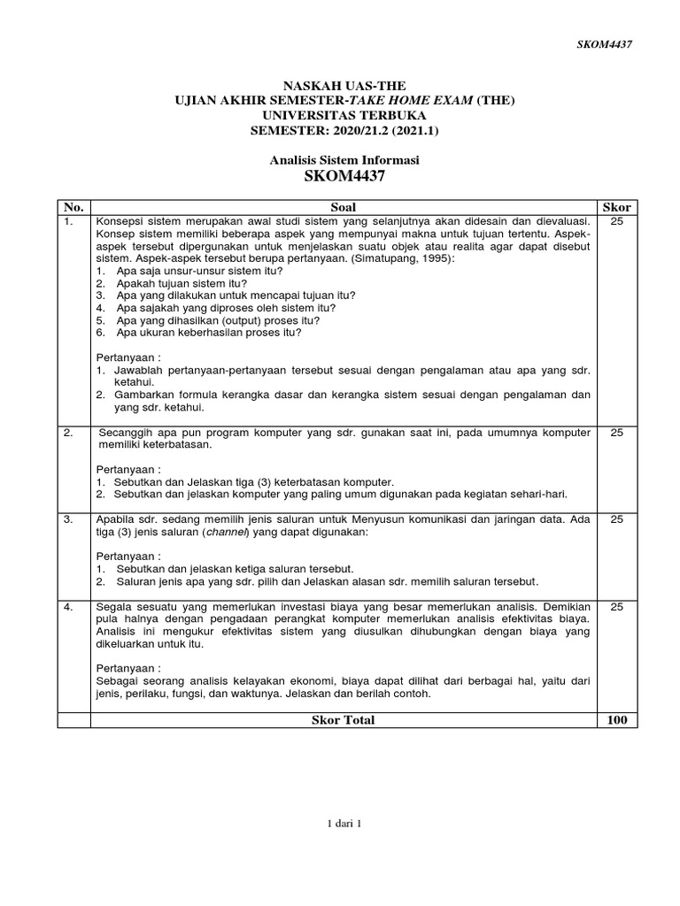 Naskah SKOM4437 The 1 | PDF