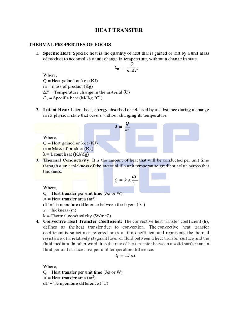 Food - HEAT TRANSFER | PDF | Heat Transfer | Thermal Conduction
