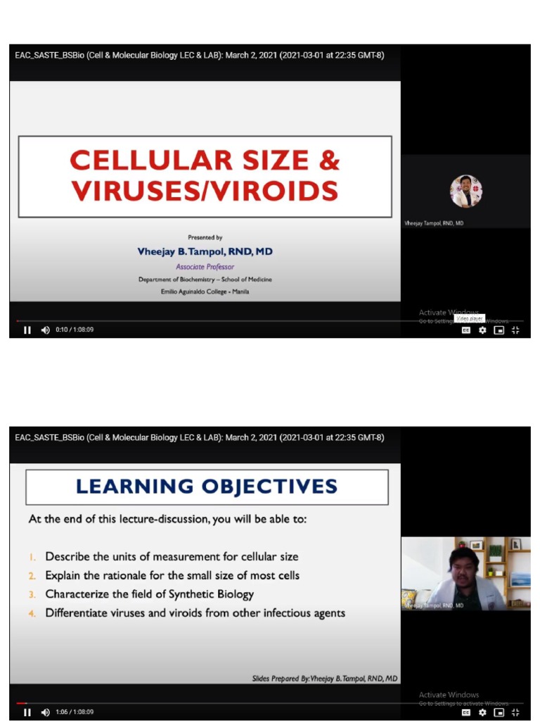 Cellular Size and Components, Virus and Viroids | PDF