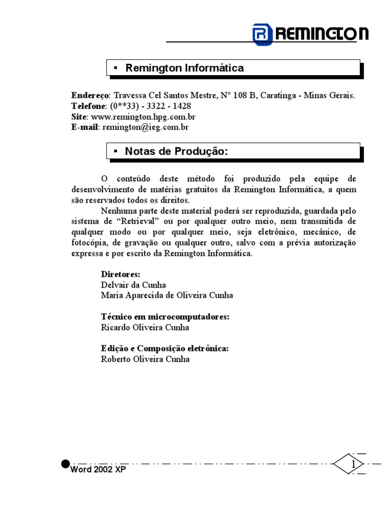 Apostila Microsoft Word XP | PDF