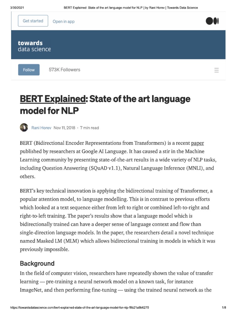 Bert Explained | PDF