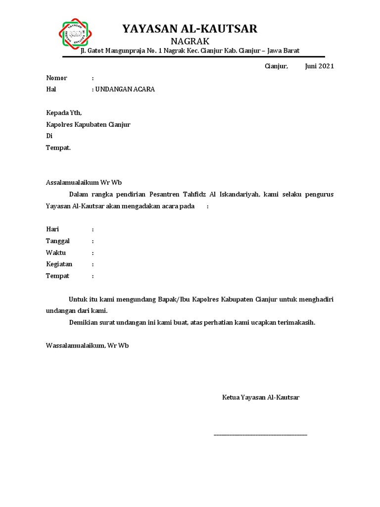 Surat Undangan Kapolres Pdf