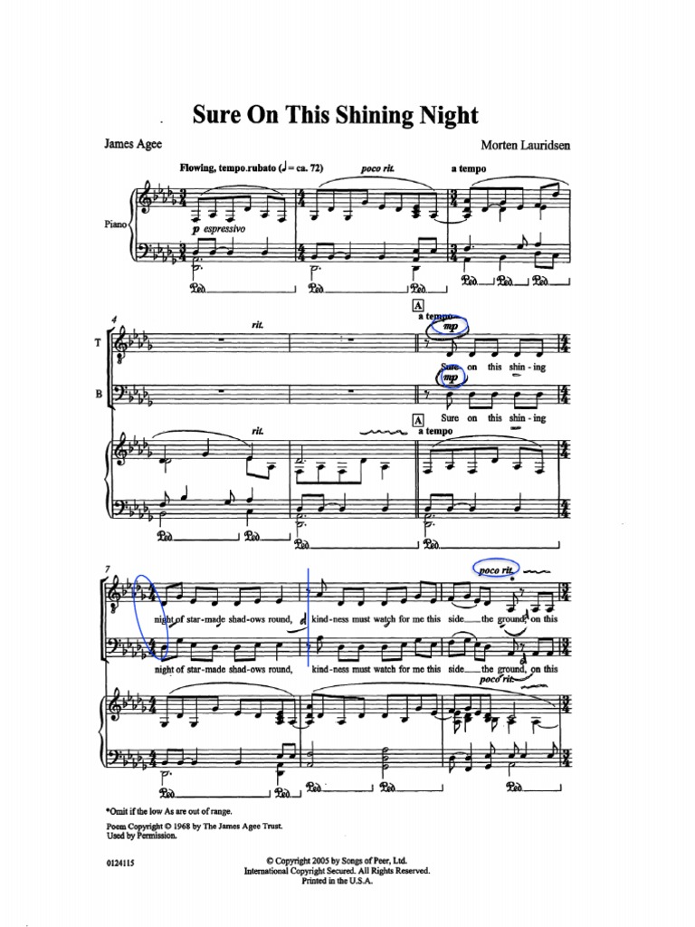 Sure On This Shining Night | PDF