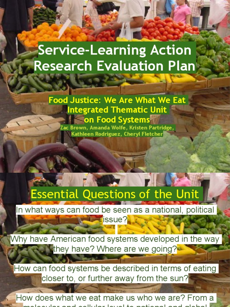 Service-Learning Action Research Evaluation Plan | PDF | Food Systems ...