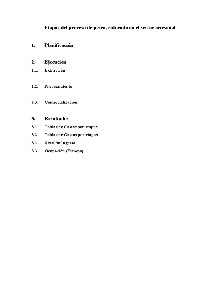 Etapas Del Proceso de Pesca | PDF
