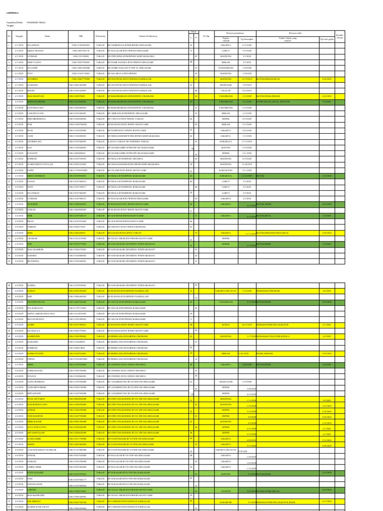 Data Pasien Puskesmas Taraju | PDF