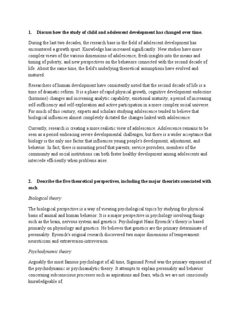 Importance of Child and Adolescent Psychology On Development | PDF ...