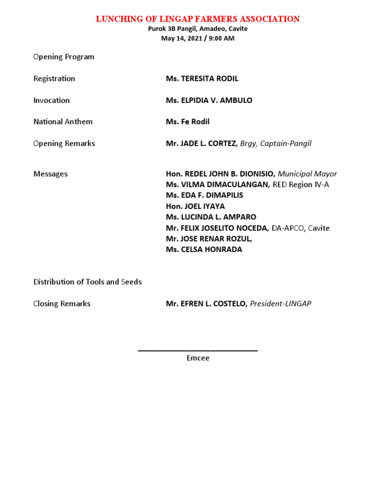 Lingap Program | PDF