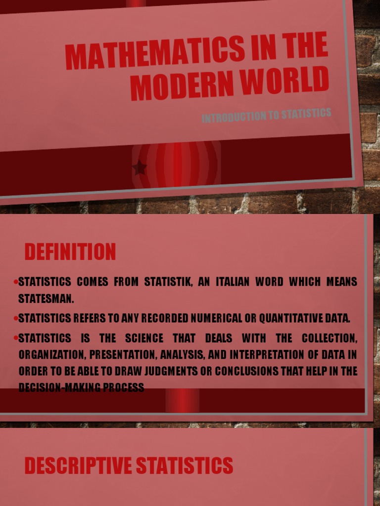 Math in The Modern World Statistics Introduction | PDF | Statistics ...