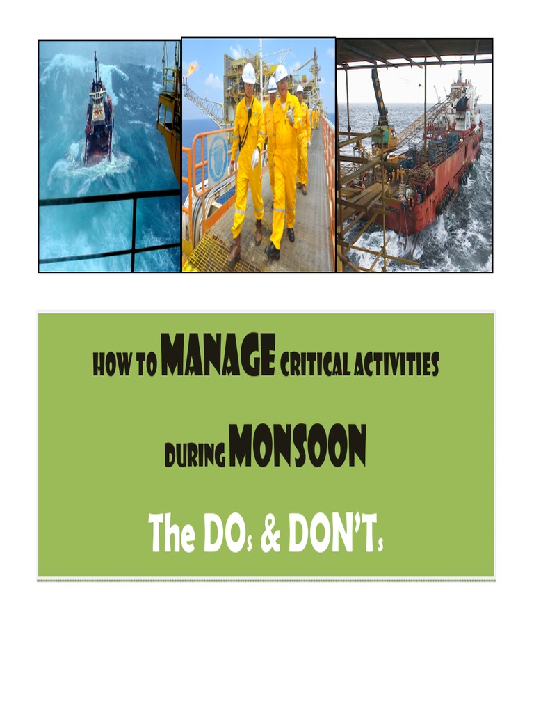 Manage Monsoon: The DO & Don'T | PDF | Anchor | Crane (Machine)