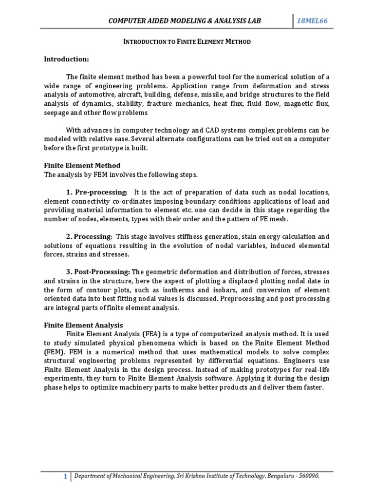 FEM Analysis of Tapered Bar | PDF | Finite Element Method | Applied And Interdisciplinary Physics