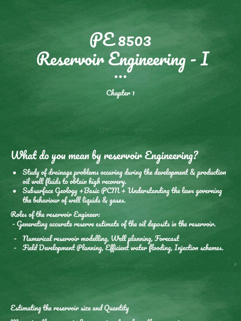 Reservoir Engineering-1 Unit 1 | PDF | Wetting | Petroleum Reservoir