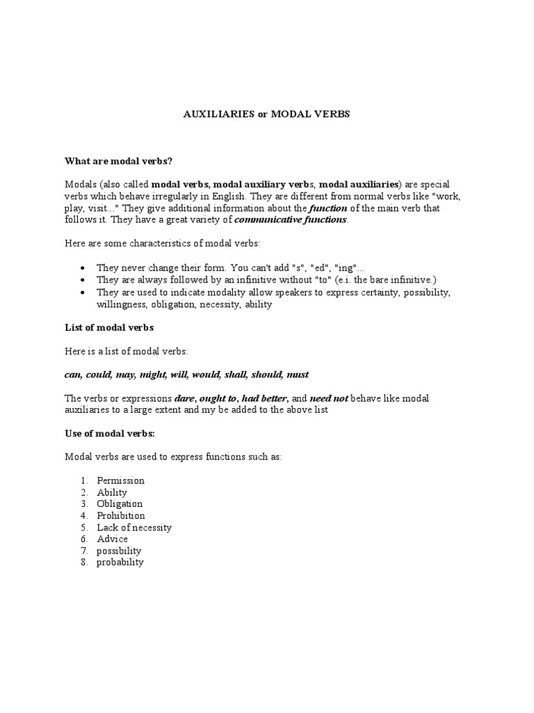 Understanding Modal Verbs in English | PDF | Semantic Units | Syntax