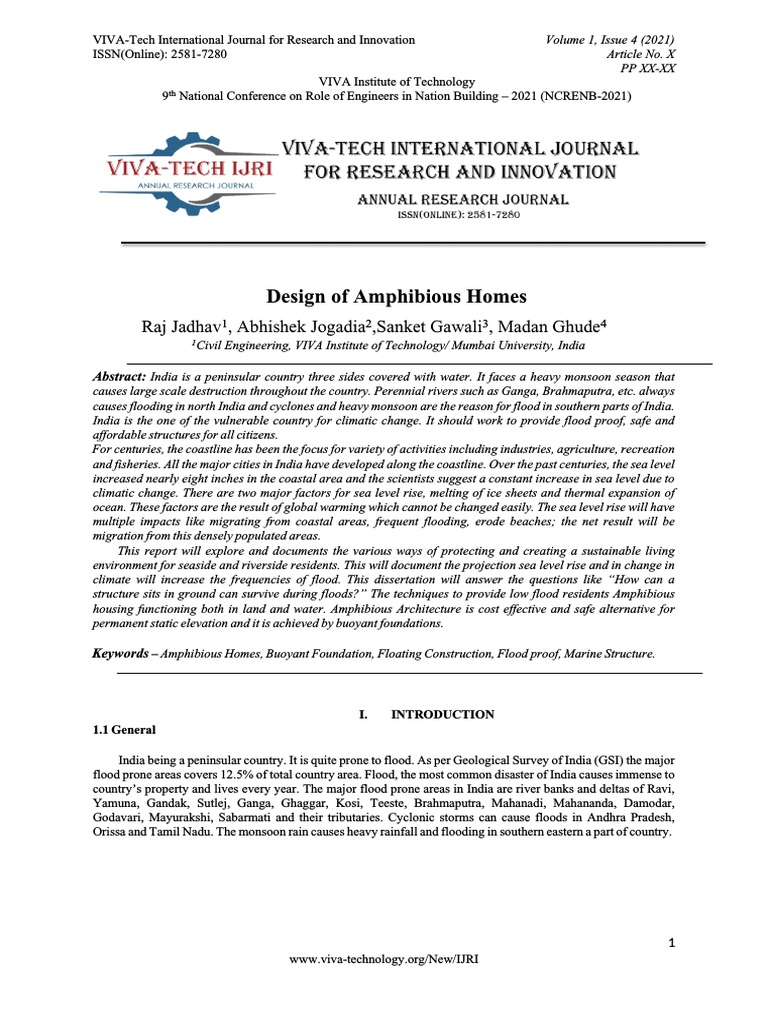 Amphibious Homes: Flood Resilient Design | PDF | Sea Level Rise | Flood