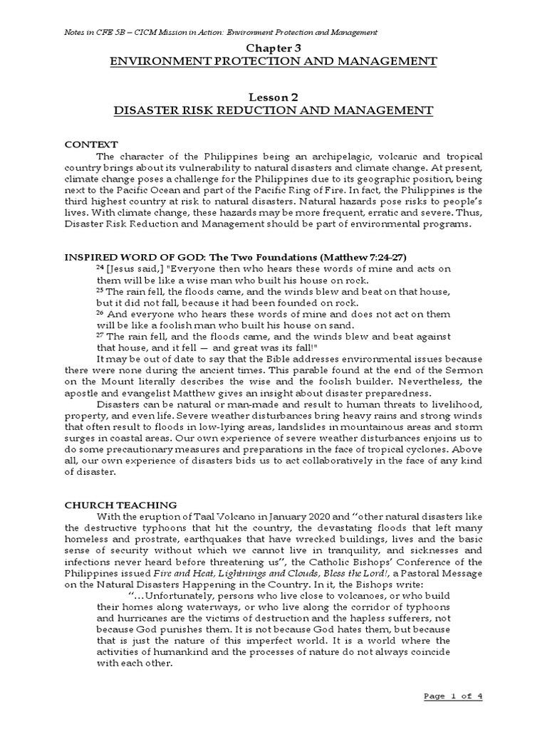 3.2 Disaster Risk Reduction and Management | PDF | Disaster Risk ...