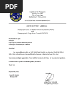 Barangay Invitation Letter | PDF