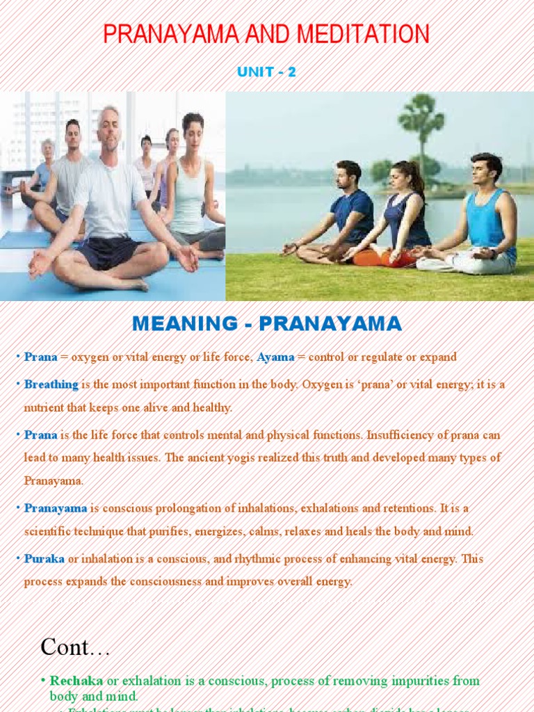 Pranayama and Meditation: Unit - 2 | PDF | Prana | Breathing