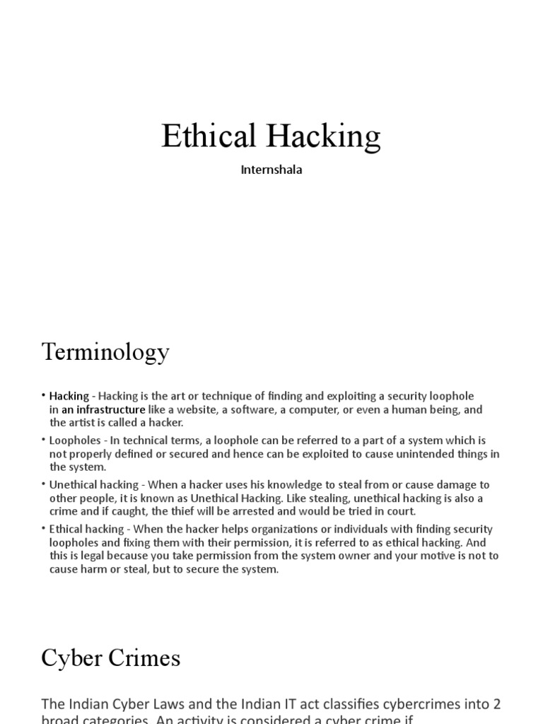 Ethical Hacking: Internshala | PDF | Security Hacker | Proxy Server