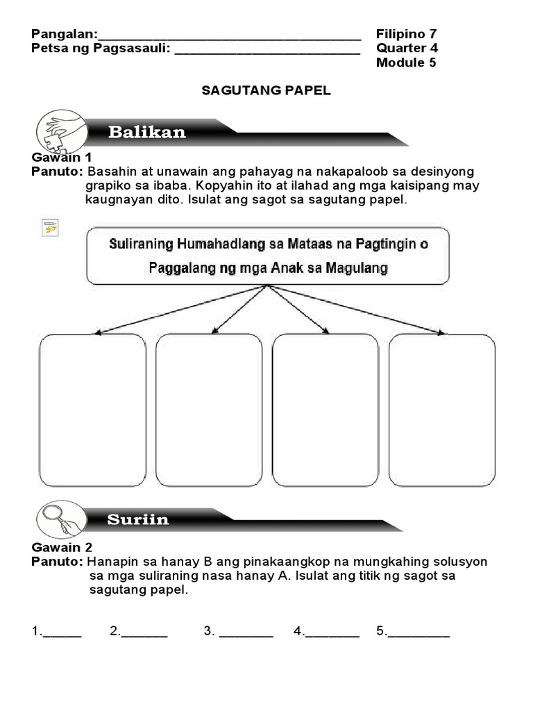 Filipino 7 Q4 Module 5 AS | PDF
