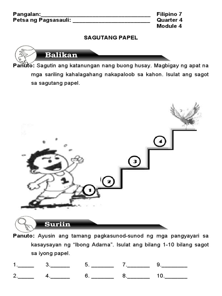 Filipino 7 Q4 Module 4 AS | PDF