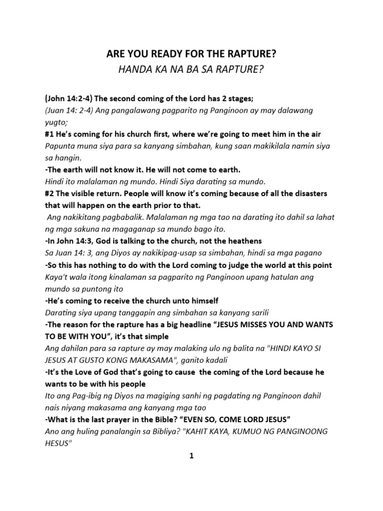 Are You Ready For The Rapture | PDF
