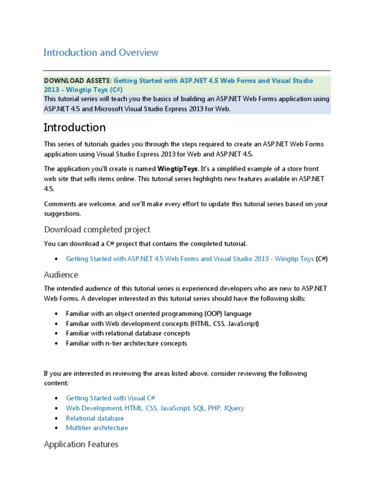 Introduction and Overview: Download Completed Project | PDF | Microsoft ...