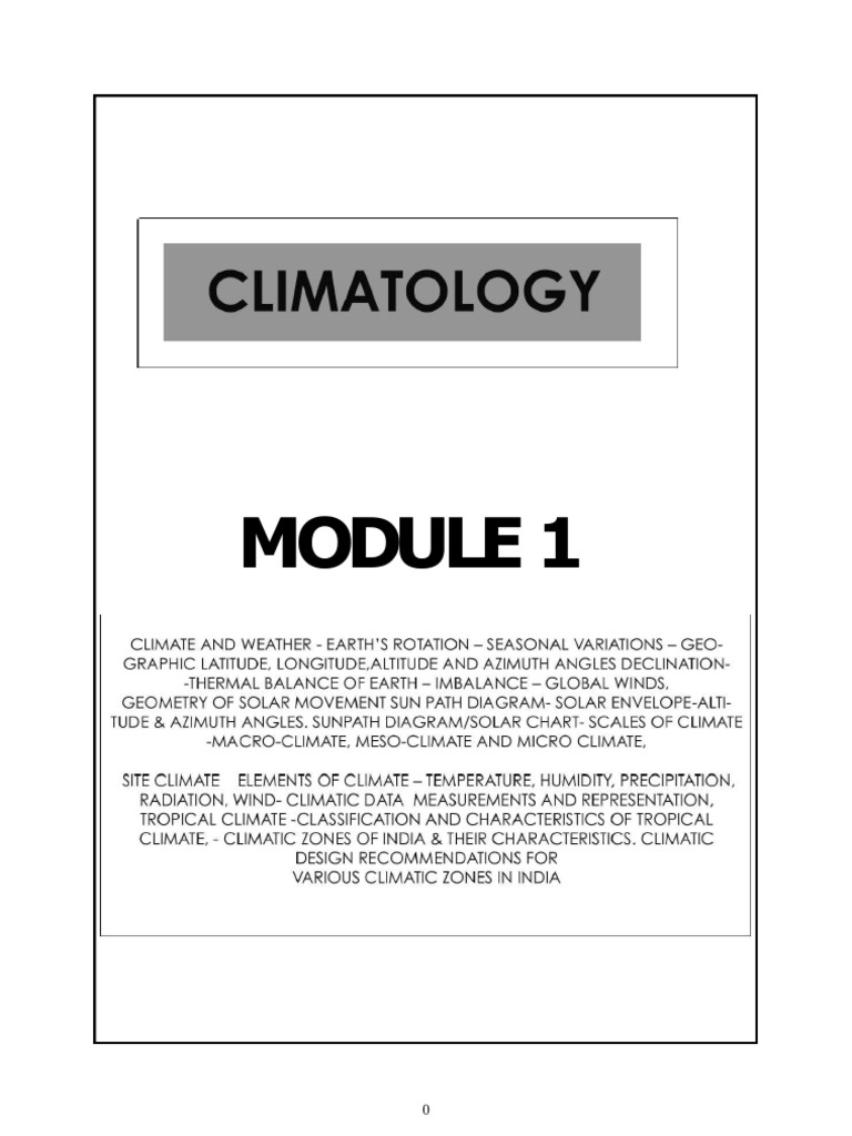 Climatology-Module 1 | PDF | Earth | Angle