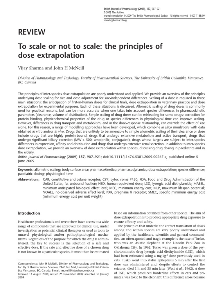 Dose Conversion | PDF | Pharmacokinetics | Cytochrome P450