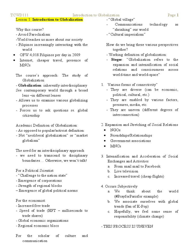 The Contemporary World Reviewer Prelims | PDF | Sovereign State ...