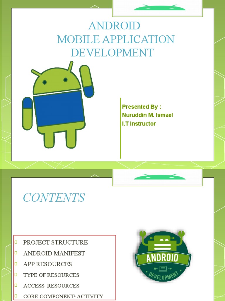 Android Mobile Application Development: Presented By: Nuruddin M ...