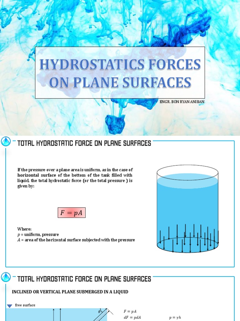 3 Hydrostatic Forces On Plane Surfaces | PDF | Pressure | Triangle