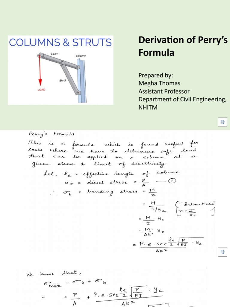 Perry's Formula-Column and Strut | PDF
