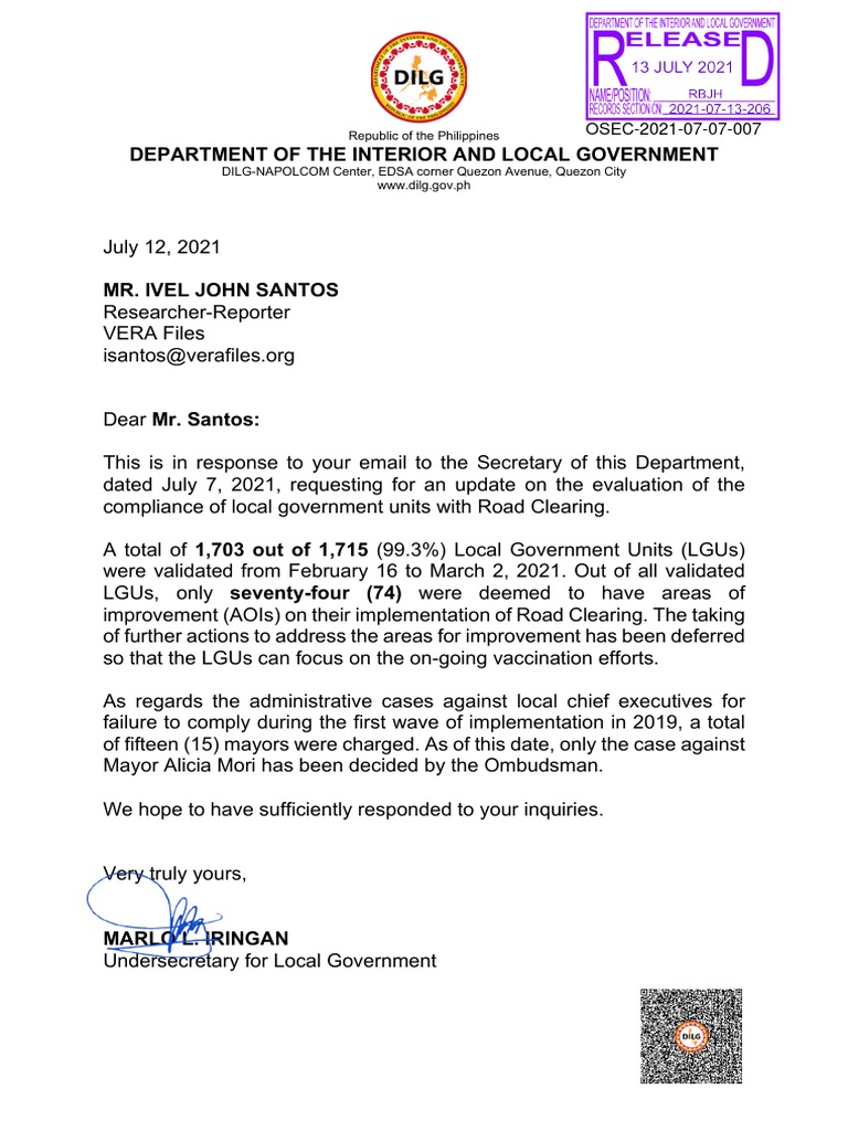Results of The Second Nationwide Road Clearing Operations | PDF