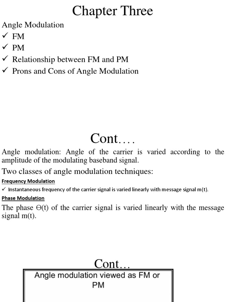 Chapter Three | PDF | Frequency Modulation | Modulation