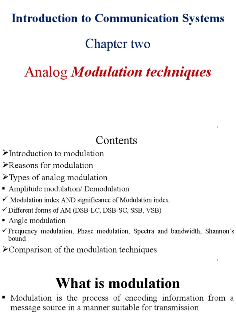 Introduction To Communication Systems: Chapter Two | PDF | Modulation ...