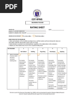 COT-TR Rubrics (Proficient - Highly Proficient) | PDF | Learning | Teachers
