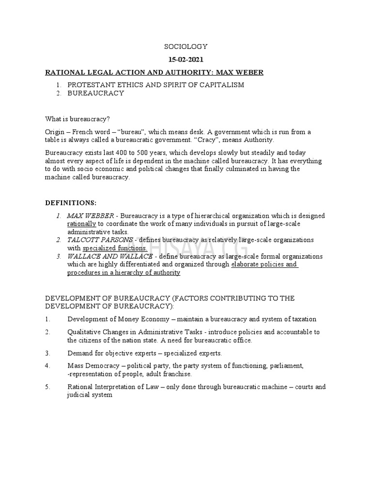 Rational Legal Action and Authority, Max Weber... | PDF | Rationality ...