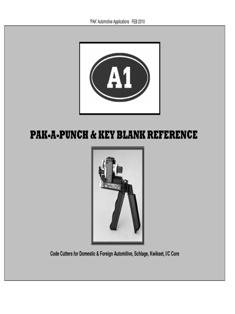 PAK-A-Punch & Key Reference GUIDE | PDF | Cars Of The United States ...