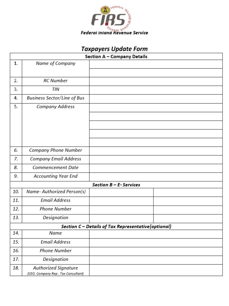 Taxpayer Update Form 8 | PDF