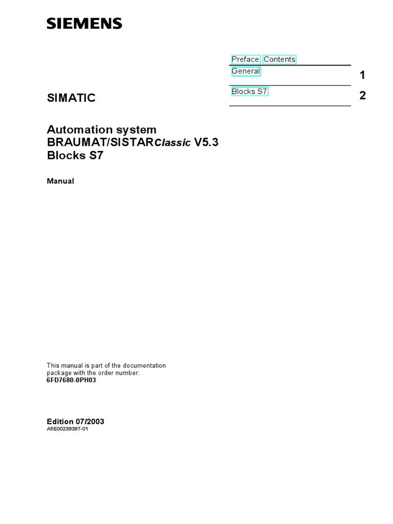 BRAUMAT - SISTAR V5.3 Blocks S7 | PDF | Safety | Trademark