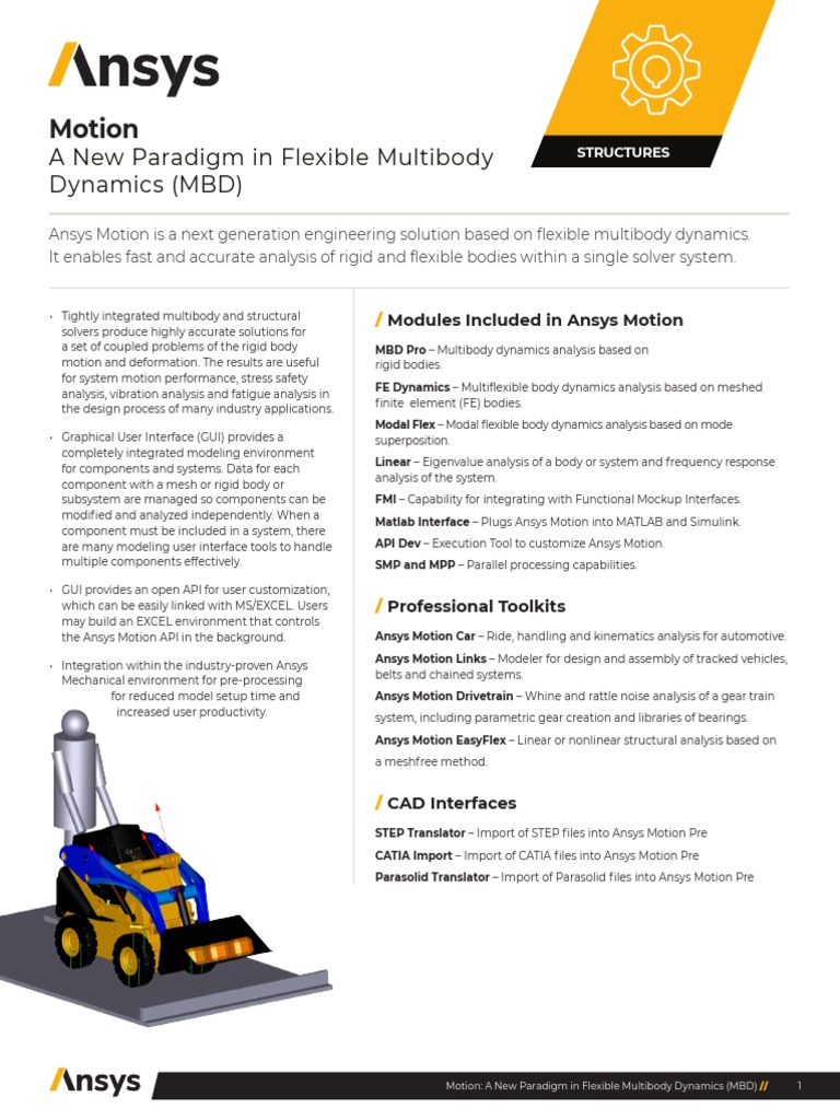 Ansys Motion Brochure | PDF | Kinematics | Matlab