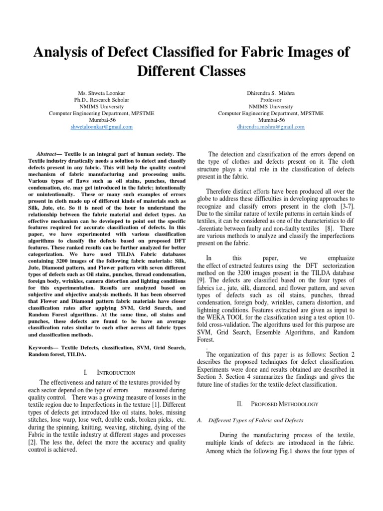 Analysis of Defects Classified For Fabric Images of Different Classes ...