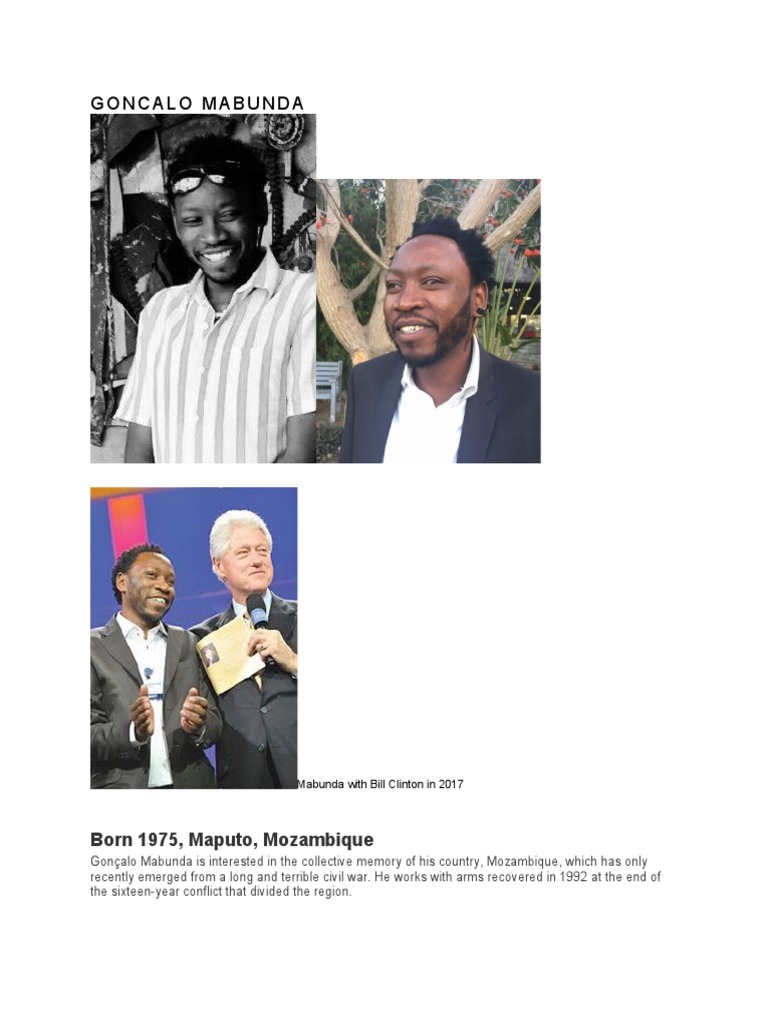 Goncalo Mabunda: Born 1975, Maputo, Mozambique | PDF | The Arts | Weaponry
